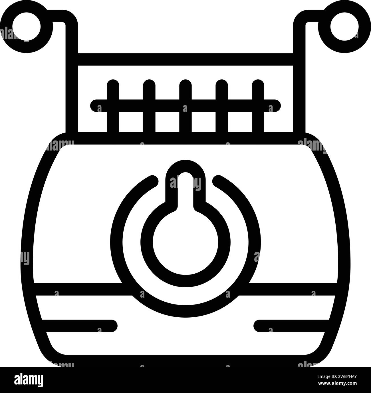 Air fryer basket icon outline vector. Machine oven. Cook healthy Stock ...