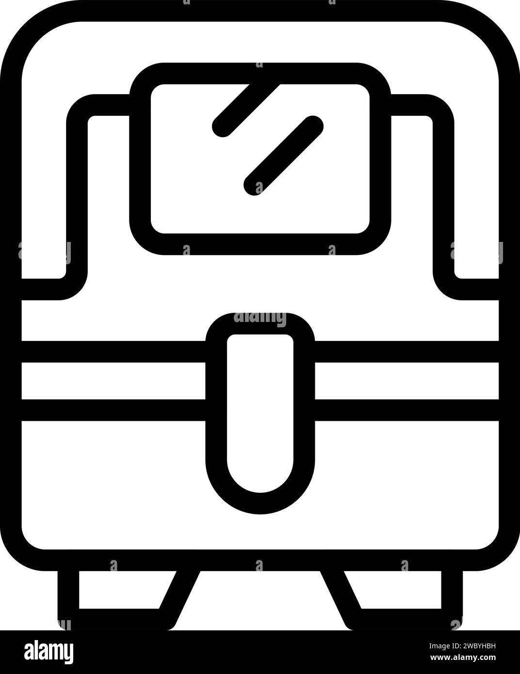 Health fried food icon outline vector. Cook air fryer. Chicken bake ...