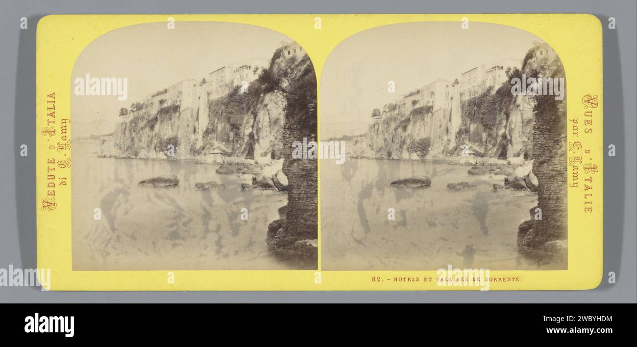 Cliffs of Sorrento, Ernest Eléonor Pierre Lamy, 1861 - 1878 stereograph ...