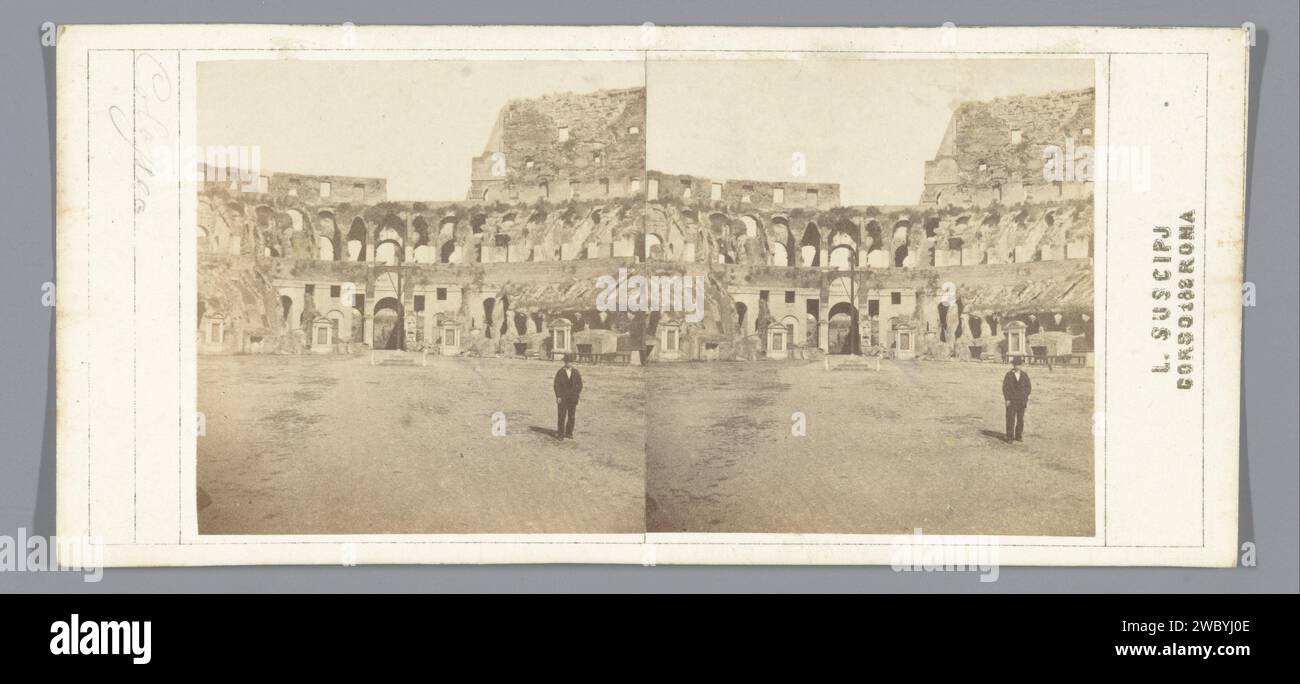 Interieur van het Colosseum in Rome, Lorenzo undertaken, c. 1850 - c ...