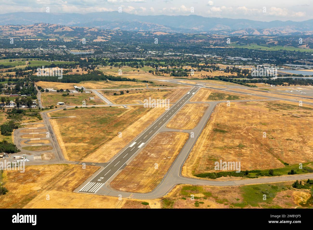 Aerial view of regional airport runway in rural area Stock Photo - Alamy