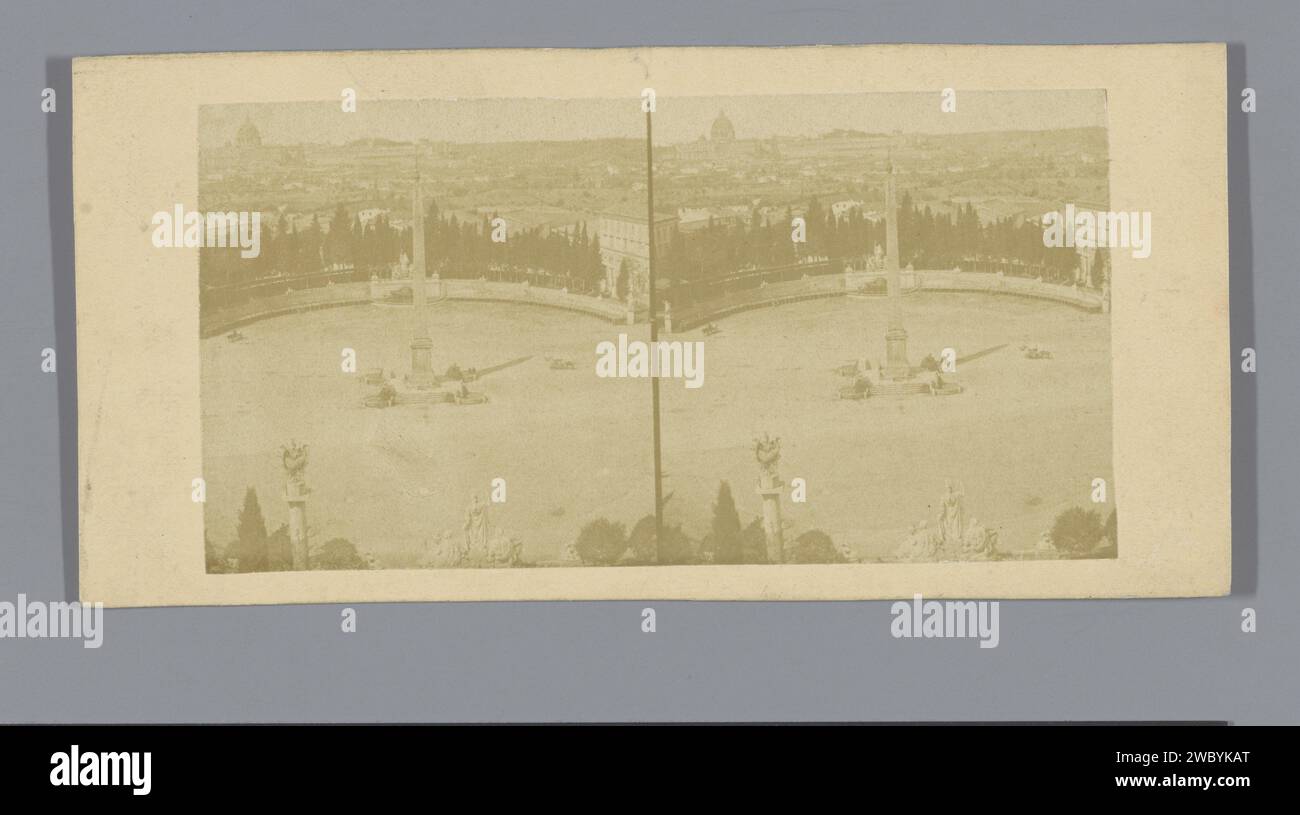 View of the Piazza del Popolo in Rome, Anonymous, c. 1850 - c. 1880 ...