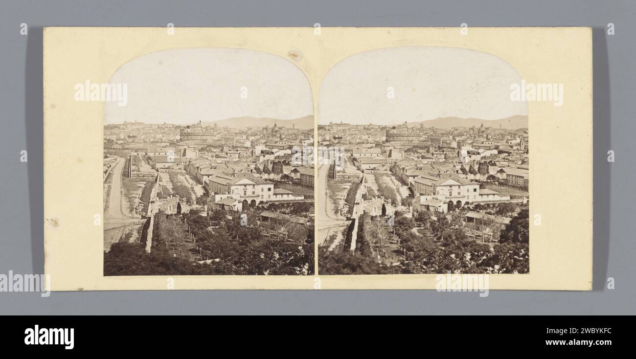 View of Rome, Anonymous, c. 1850 - c. 1880 stereograph Rome cardboard ...