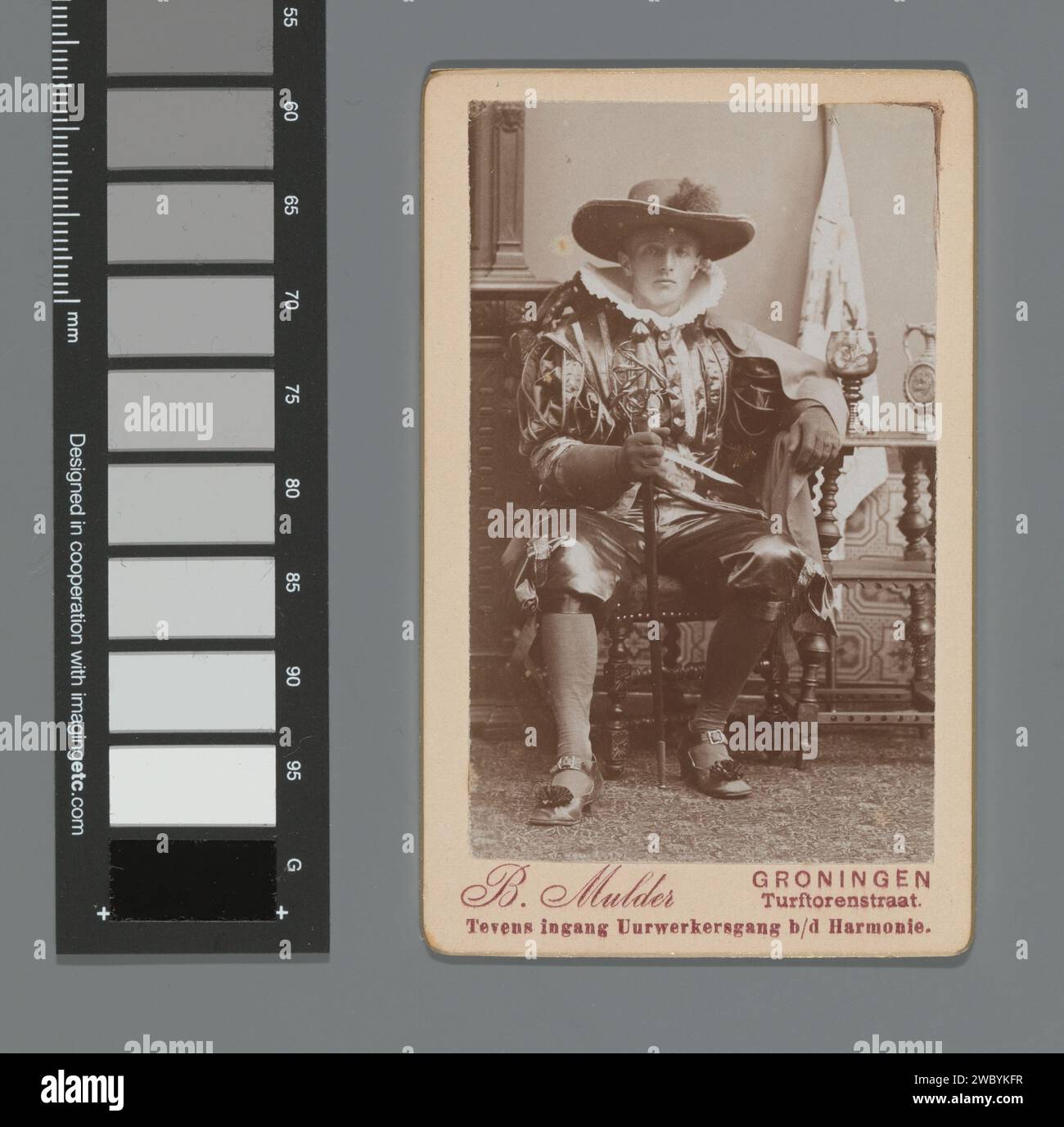 Portrait of an unknown Groningen student in Maskeradekostuum, Berend ...