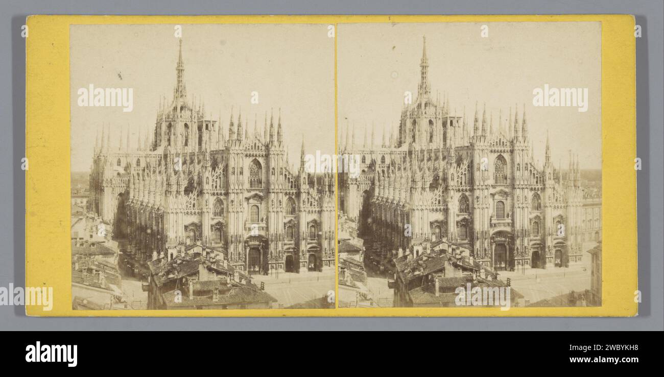 View of Milan's Dom, Anonymous, c. 1850 - c. 1880 stereograph Malib ...