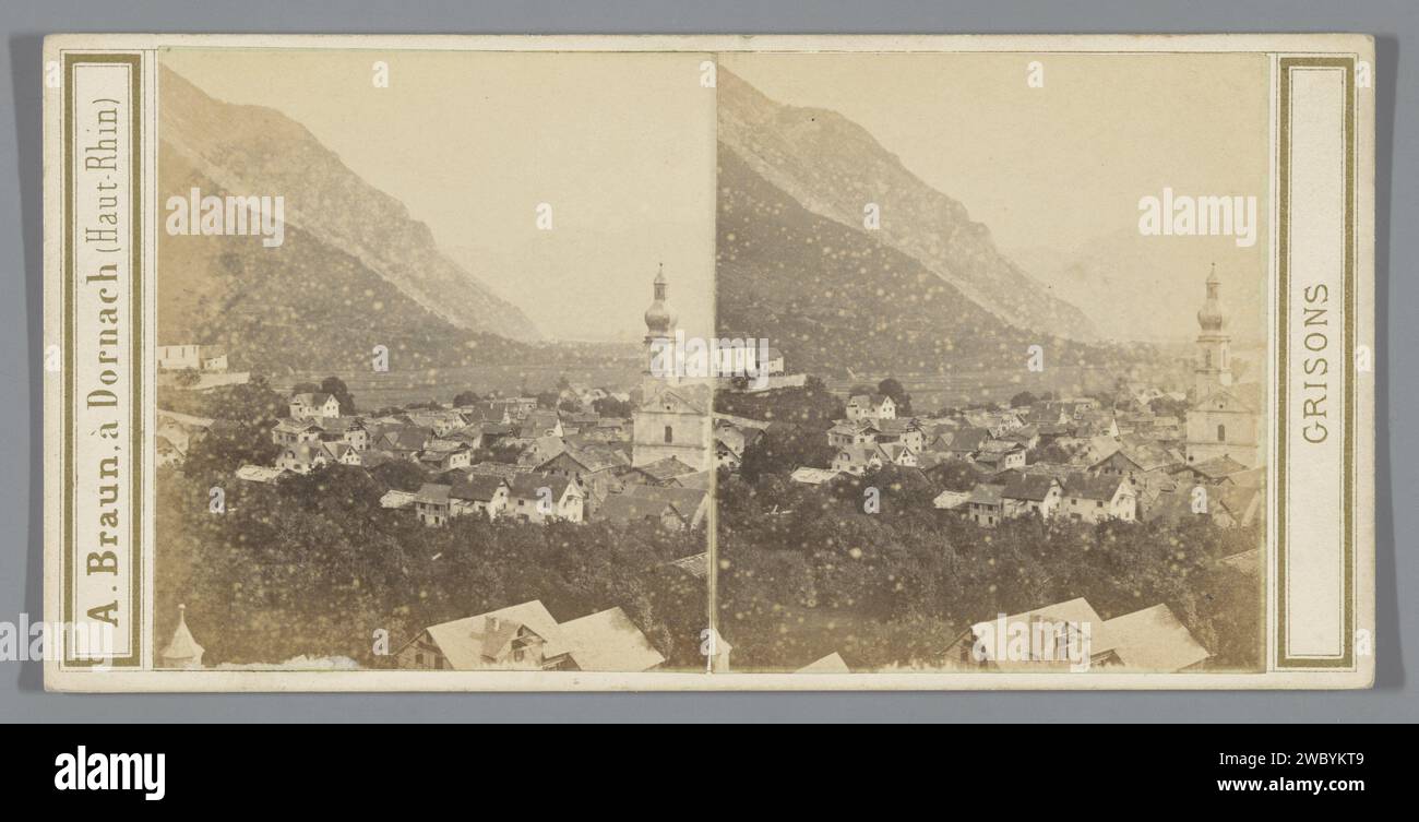 View of Domat/EMS near Chur, Graubünden, Switzerland, Anonymous, 1860 ...