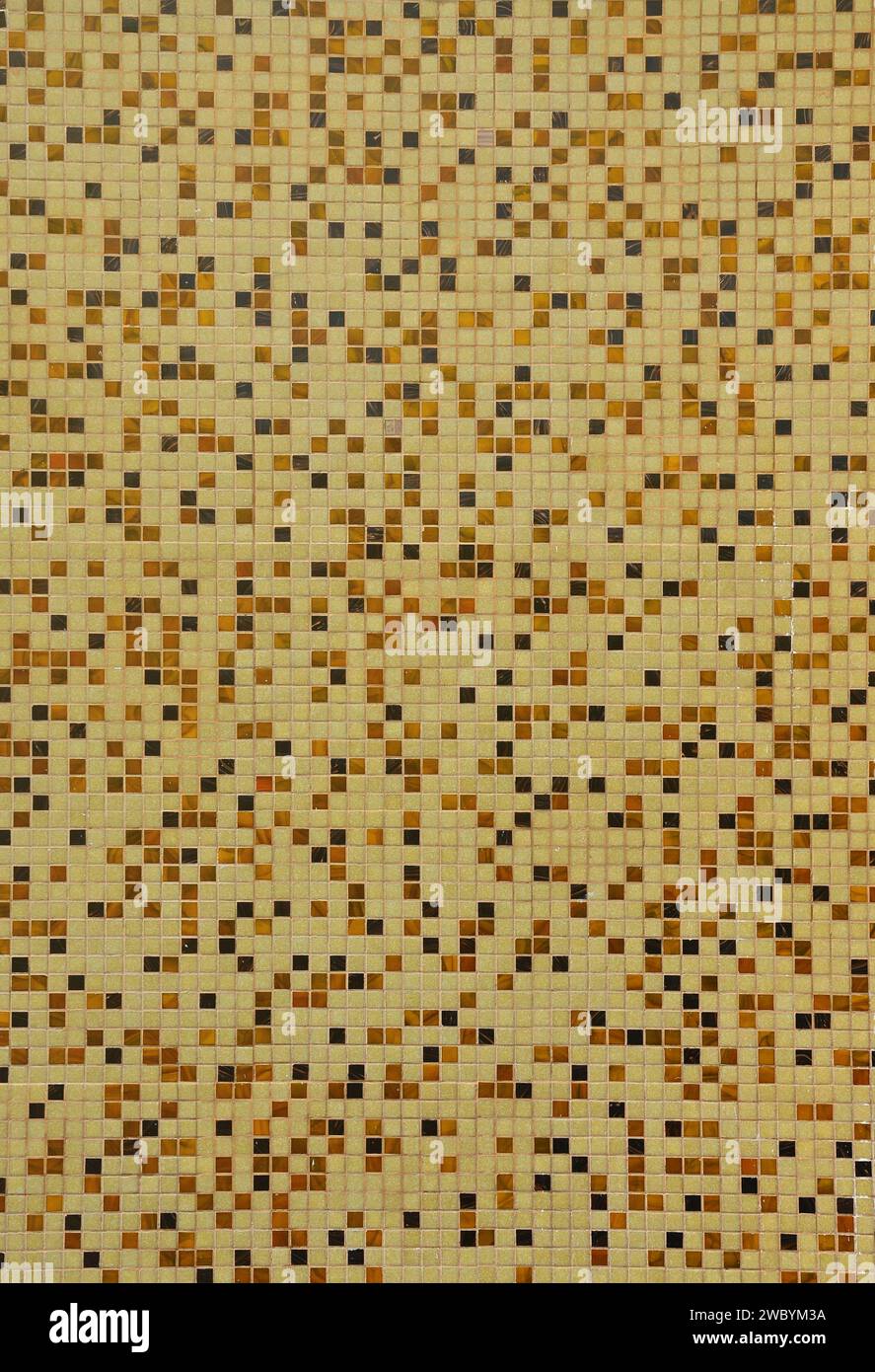 The texture of the wall, decorated with a mosaic of various small ...