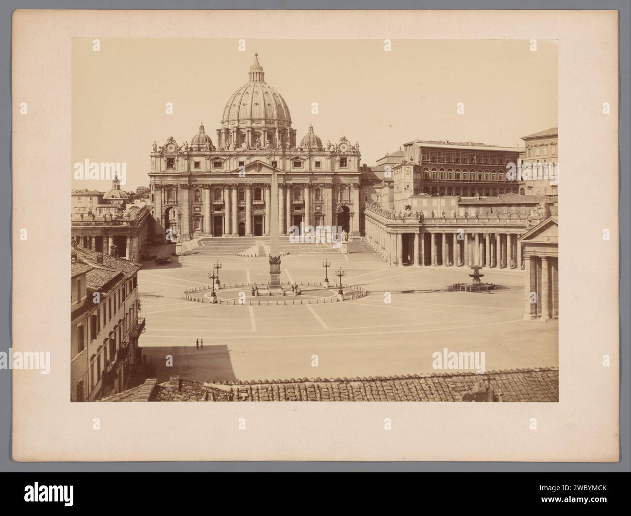 View of Sint-Pietersplein with the Vatican obelisk and the St. Peter's ...