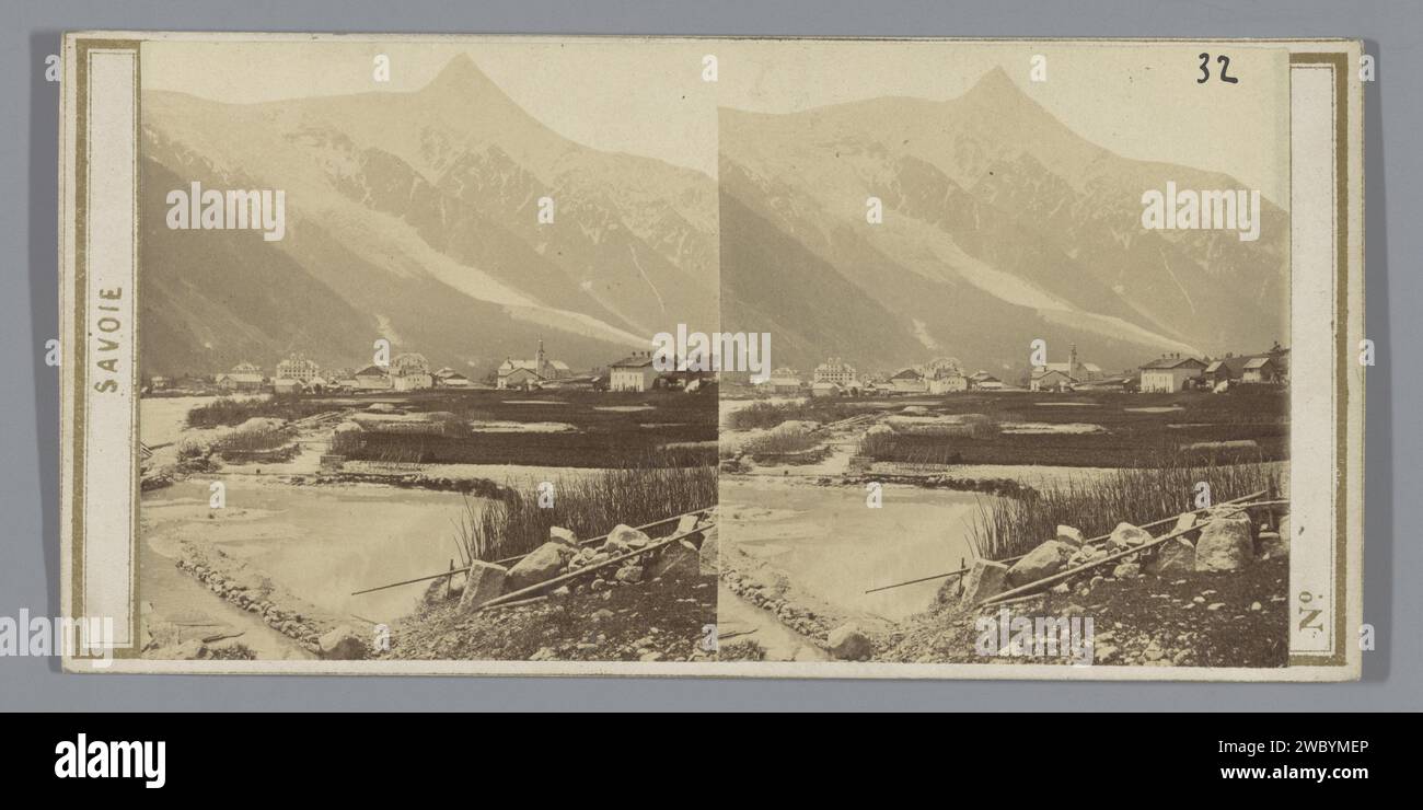 View of Chamonix, Alexandre Bertrand (attributed to), 1865 stereograph ...