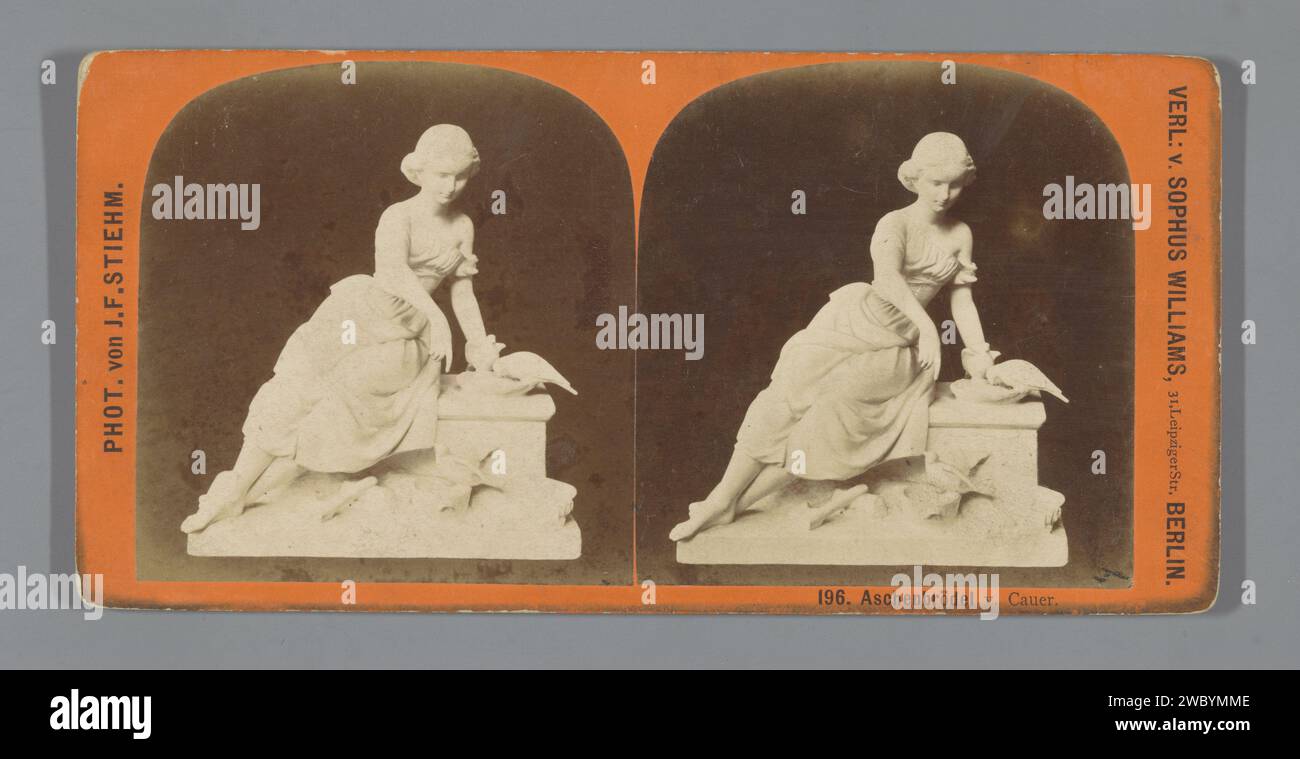 Sculpture of Cinderella who feeds the birds, Johann Friedrich Stiehm, c ...