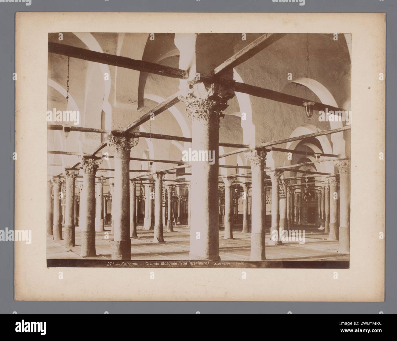Courtyard of the Great Mosque of Kairouan, Albert (photographer), 1860 ...