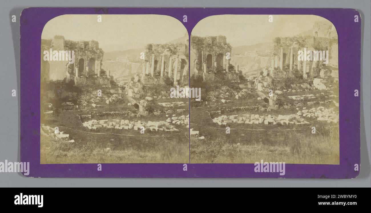 View of the Greek theater of Taormina, Jean Andrieu (Attributed to ...