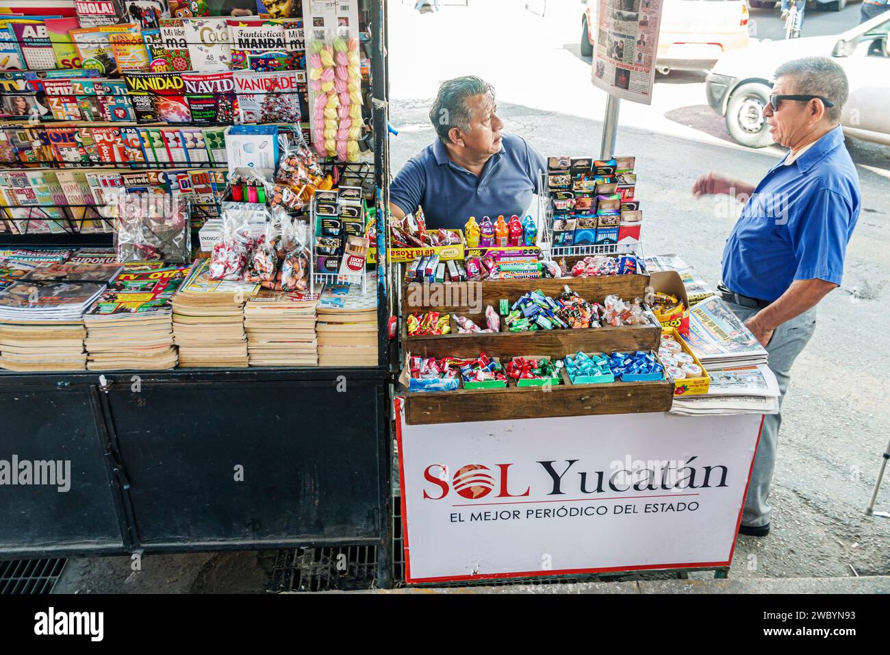 Merida Mexico,centro historico central historic district,newsstand ...