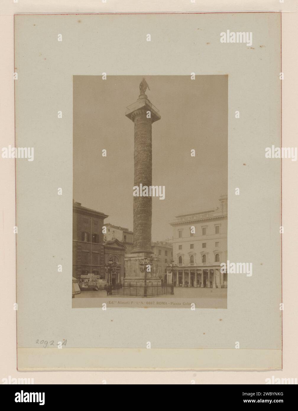 Colon's column on the Piazza Colonna in Rome, Italy, Fratelli Alinari ...