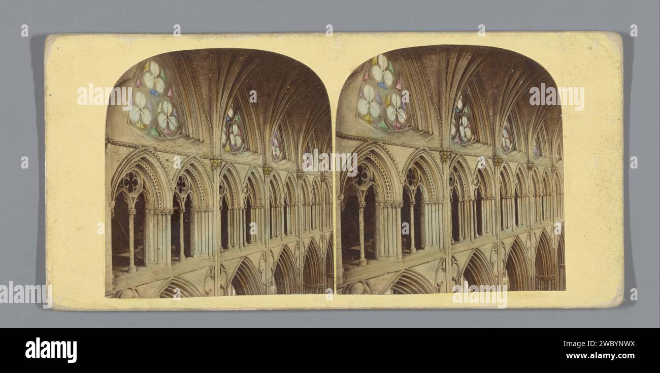 Interior of the cathedral of Lichfield with a view of the arches and ...