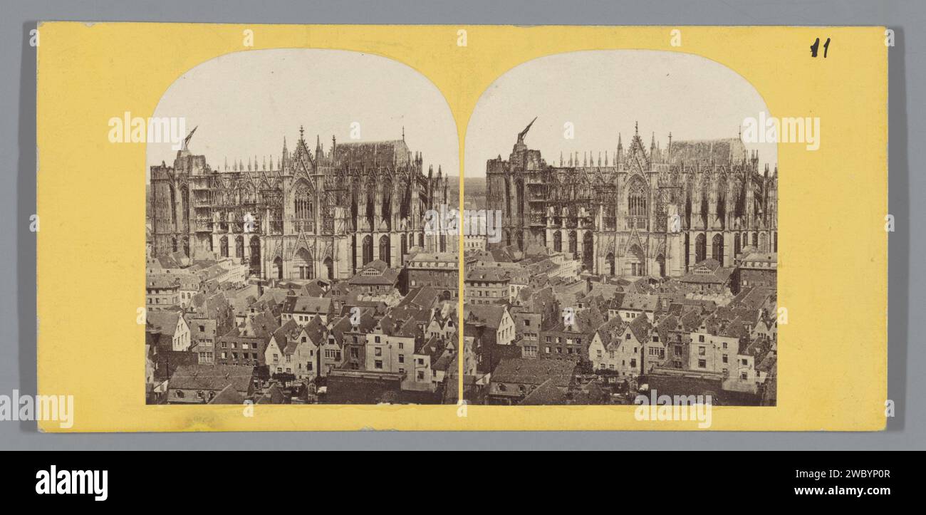 Dom van Keulen, under construction, Anonymous, 1855 - 1860 stereograph ...