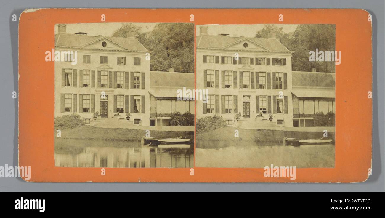 Villa located on Water, Anonymous, 1868 - 1890 stereograph cardboard ...
