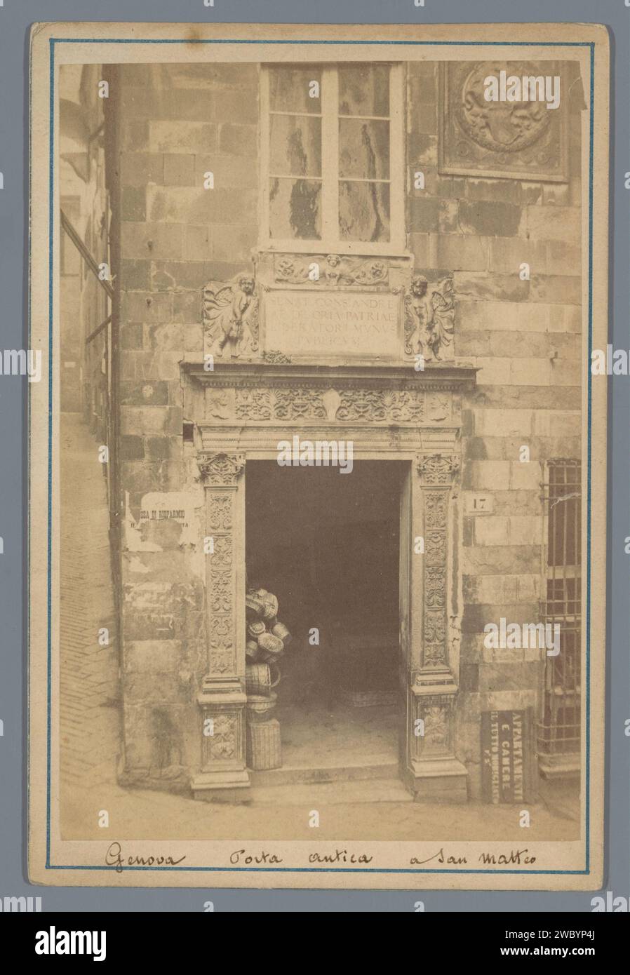 View of the Porta San Matteo in Genoa, Celestino Degoix, 1860 - 1890 ...