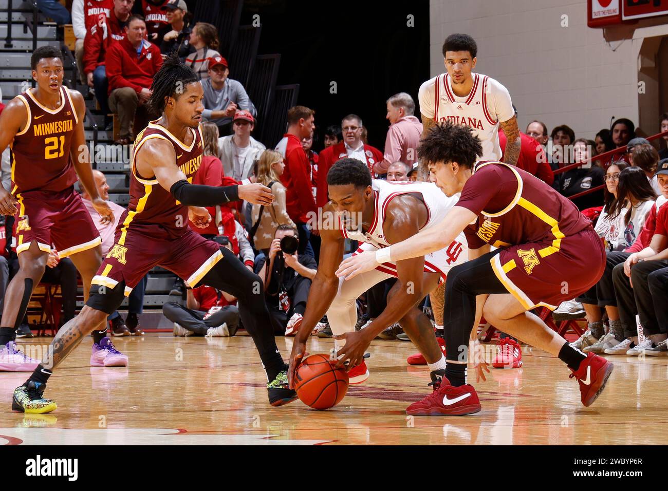 BLOOMINGTON, IN - JANUARY 12: Indiana Hoosiers guard Xavier Johnson (0 ...