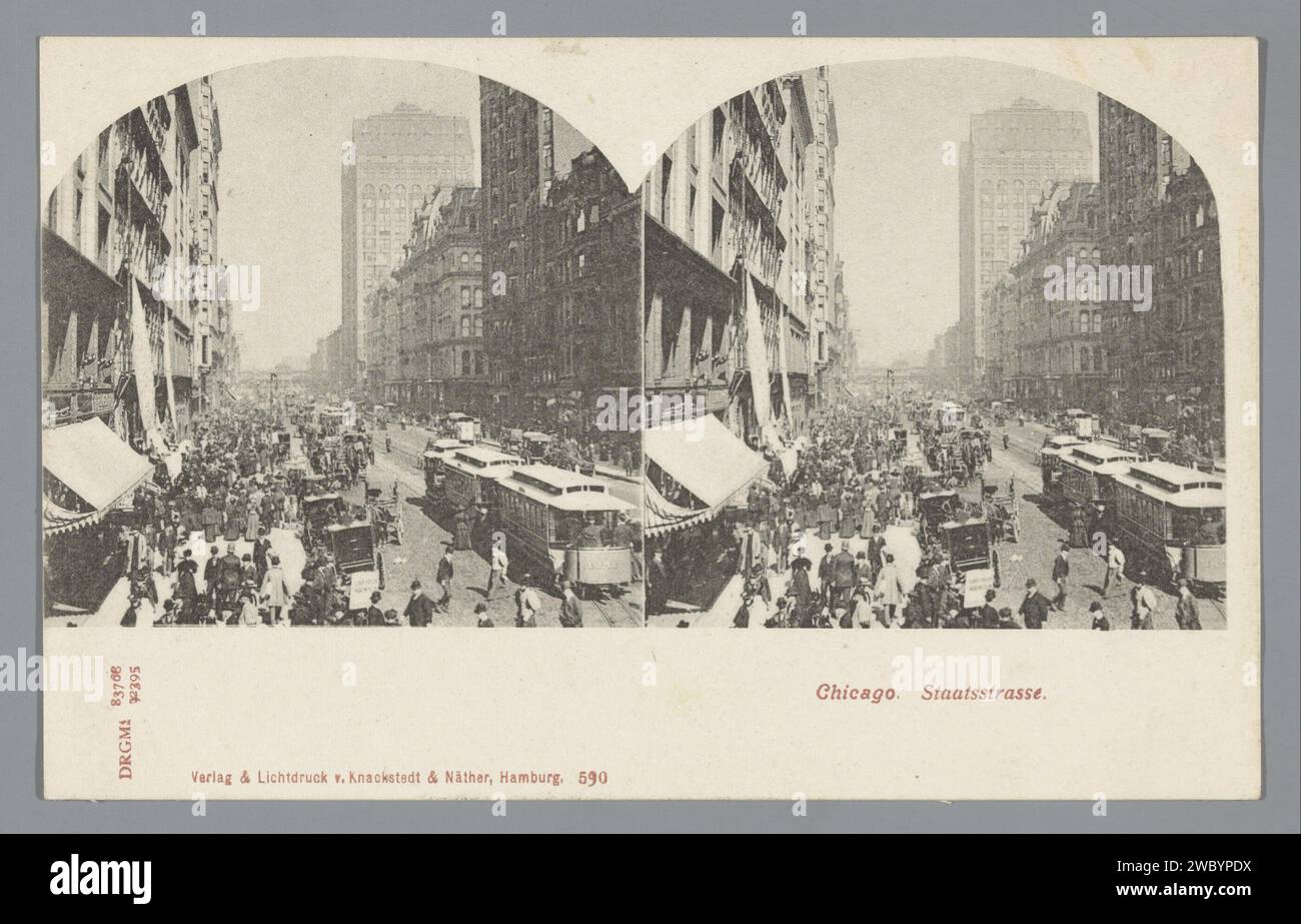 State Street in Chicago, with the Masonic Temple, Anonymous, 1892 ...