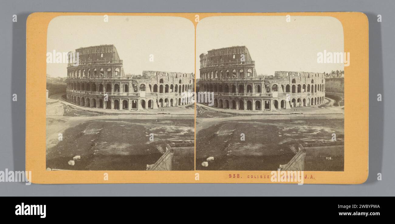 View of the Colosseum in Rome, Jean Andrieu, 1862 - 1876 stereograph ...