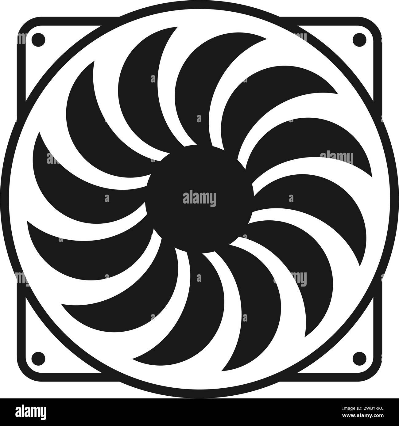 Exhaust Fan Air Cooling CPU Fan Icon,vector illustration simple design ...