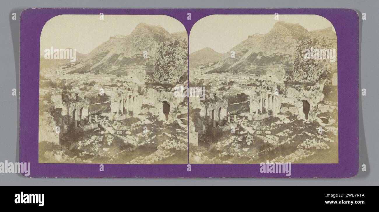 View of the Greek theater of Taormina, Jean Andrieu (Attributed to ...