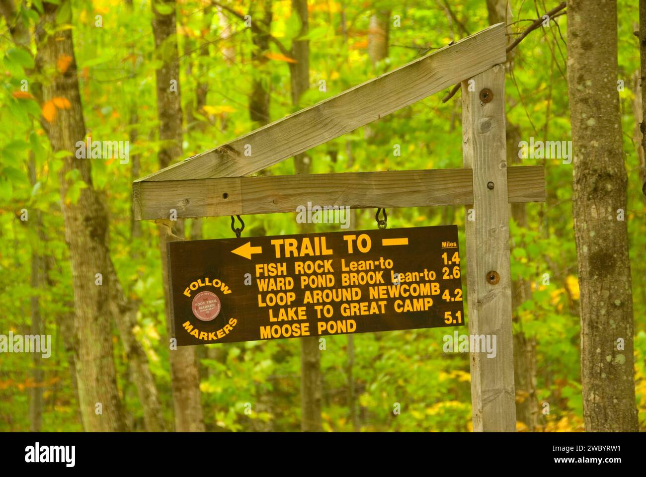 Trail sign, Camp Santanoni State Historic Area, Adirondack Forest ...