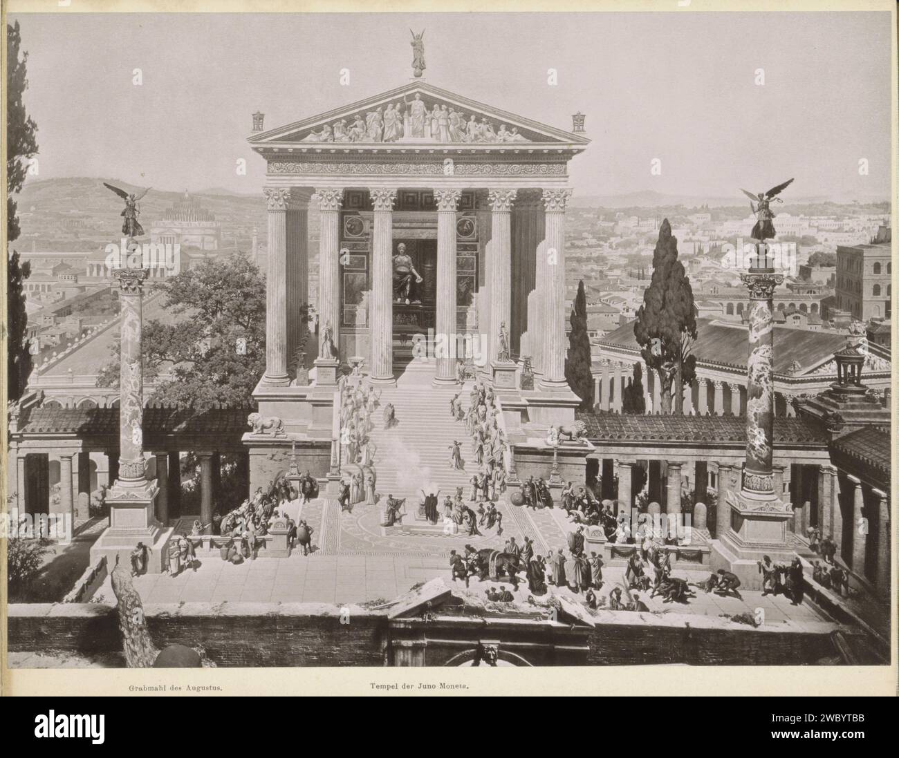 View of ancient Rome: The Mausoleum of Augustus and the Temple of Juno ...