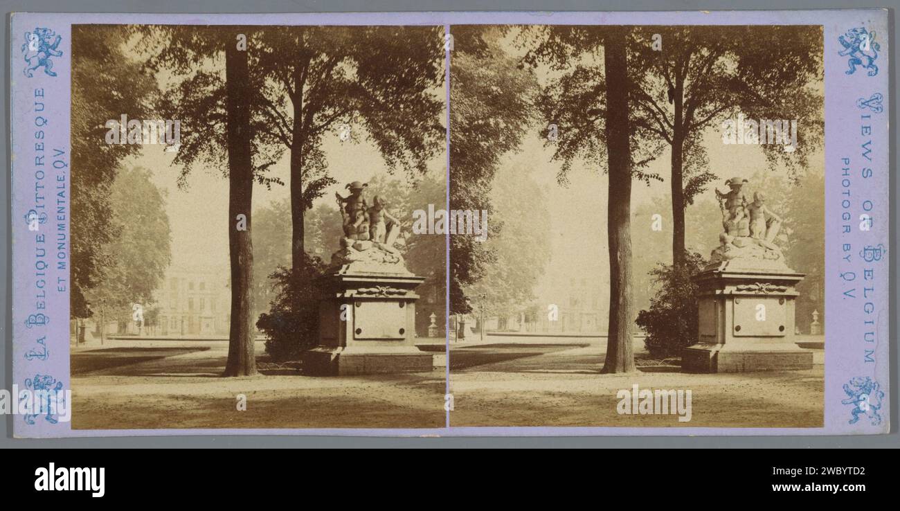 Warandepark in Brussels with a statue from 1784 with allegories of ...