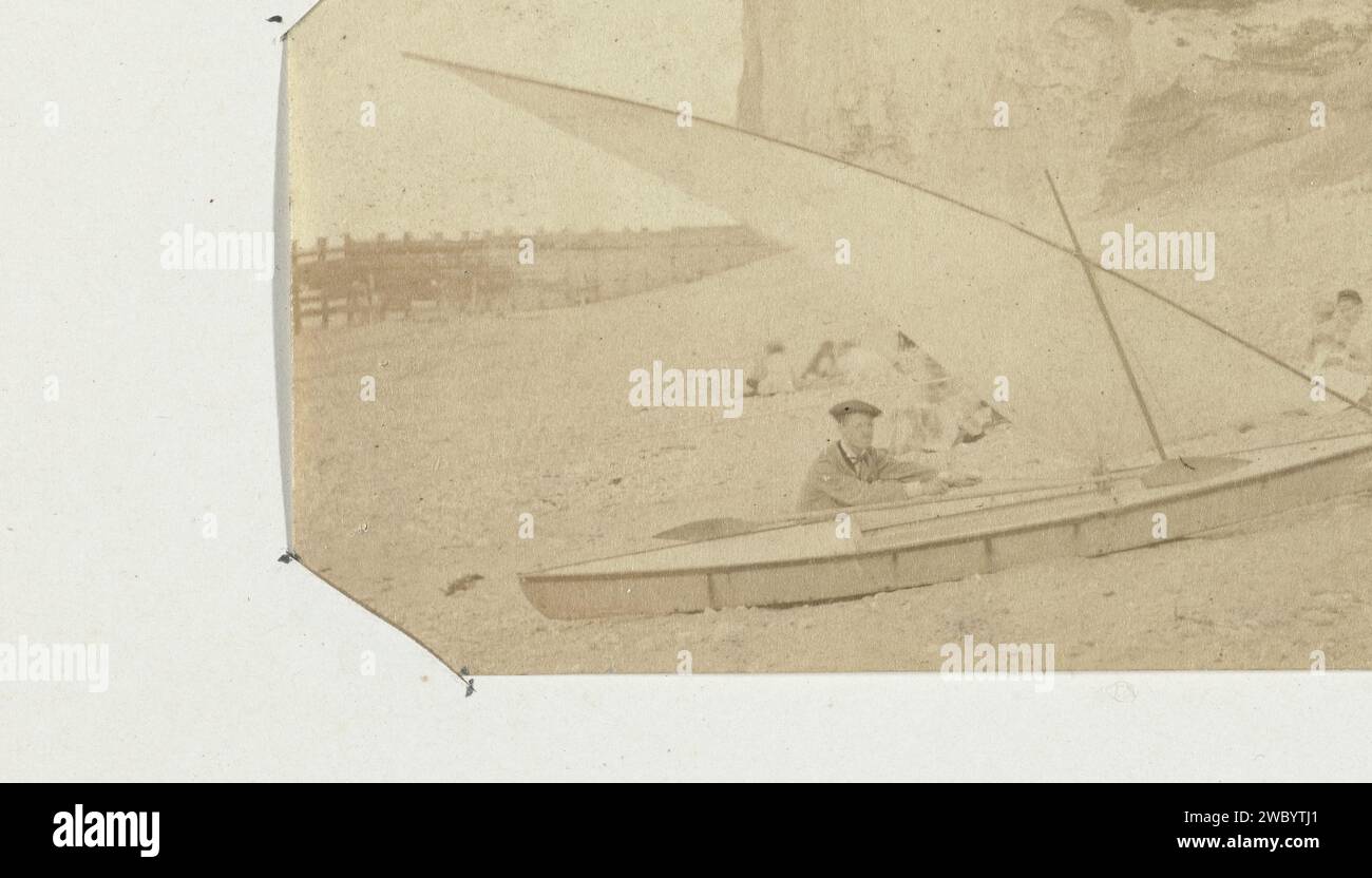 Sailboat on the beach at Petites-Dalles, Anonymous, 1872 photograph ...