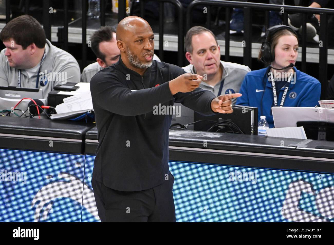 Portland Trail Blazers coach Chauncey Billups gestures during the ...