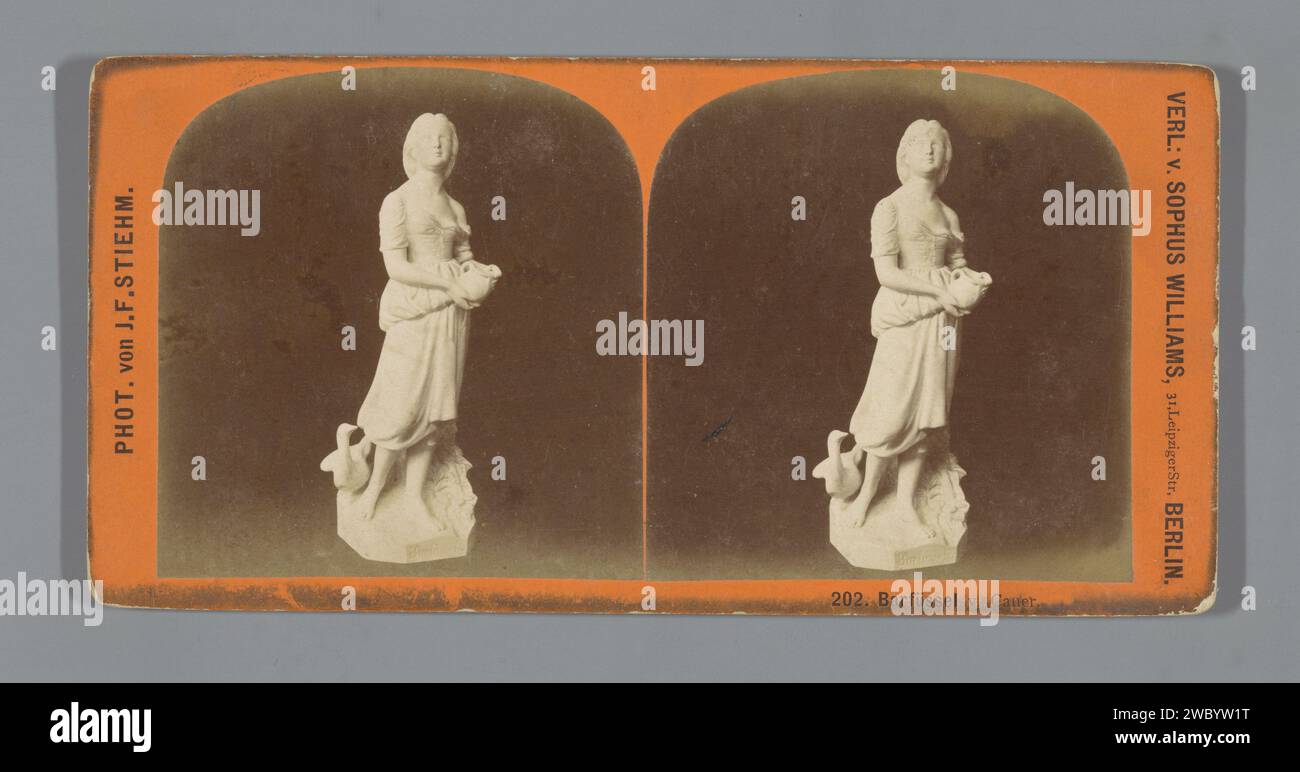 Sculpture of girl with jug and a goose, Johann Friedrich Stiehm, c ...