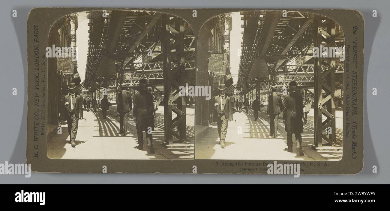 View of Bowery under the railway line, Anonymous, H.C. White Co., 1905 ...