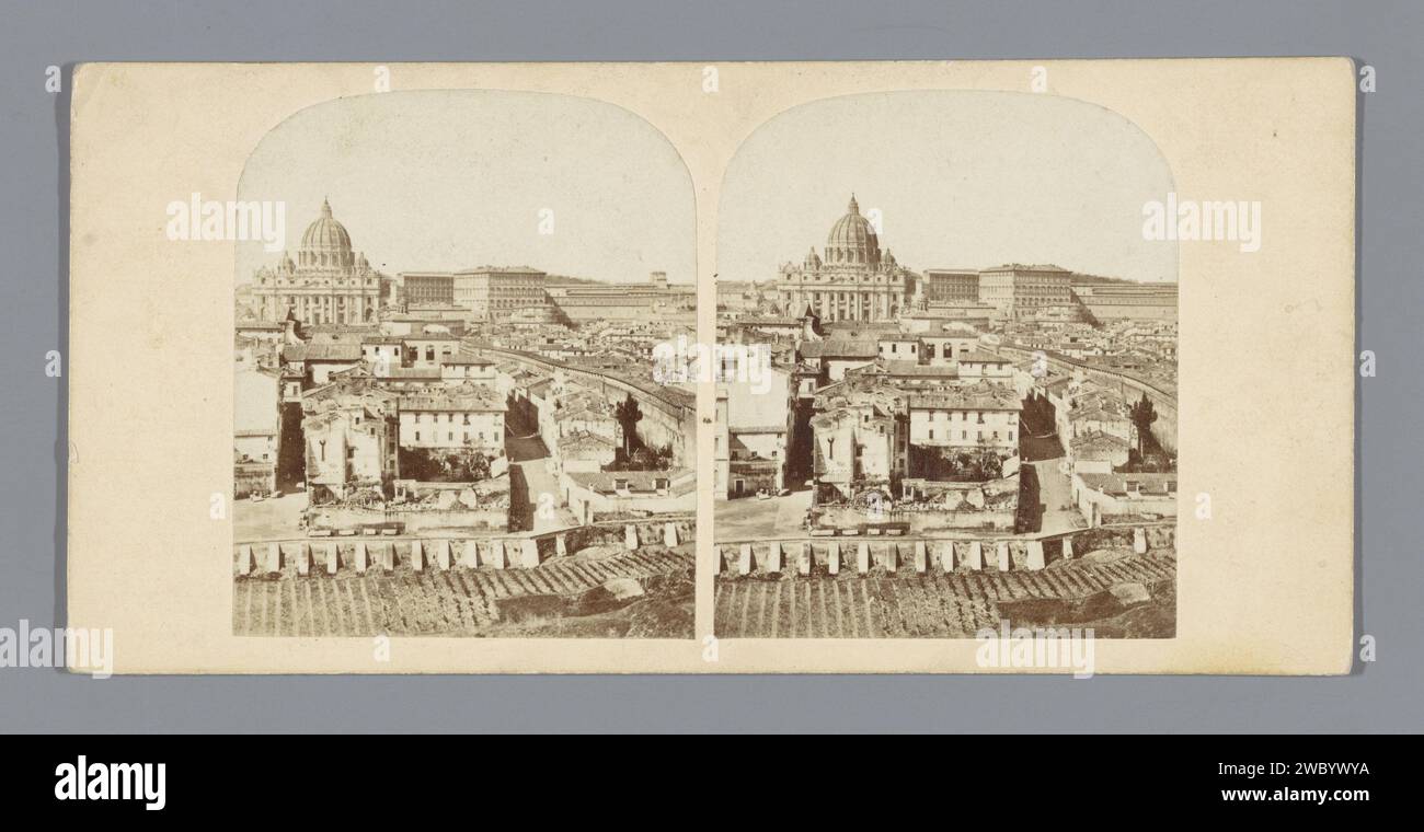 View of Rome, Anonymous, c. 1850 - c. 1880 stereograph Rome cardboard ...