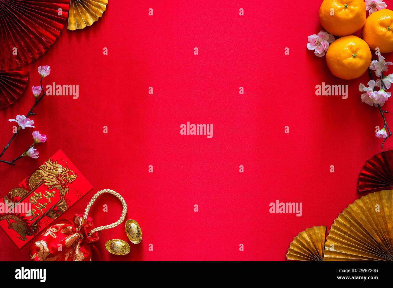 Chinese new year concept with red envelope packets or ang bao(word mean ...