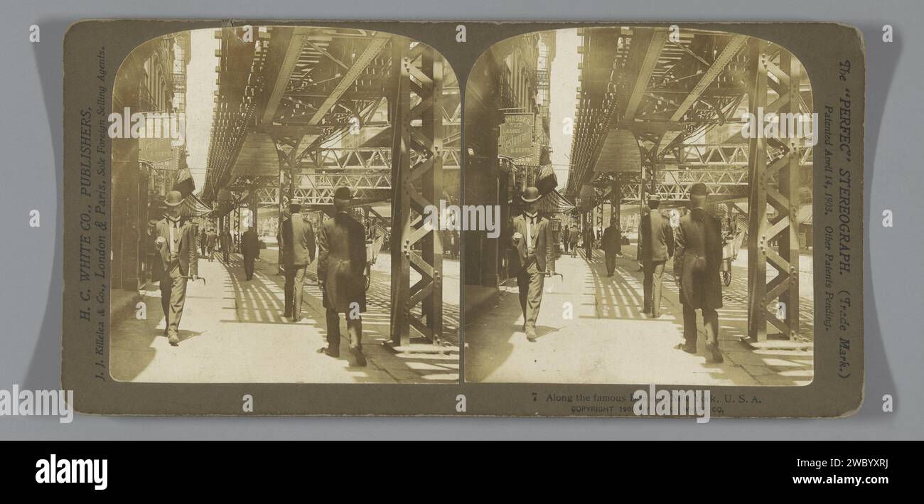 View of Bowery under the railway line, Anonymous, H.C. White Co., 1905 ...