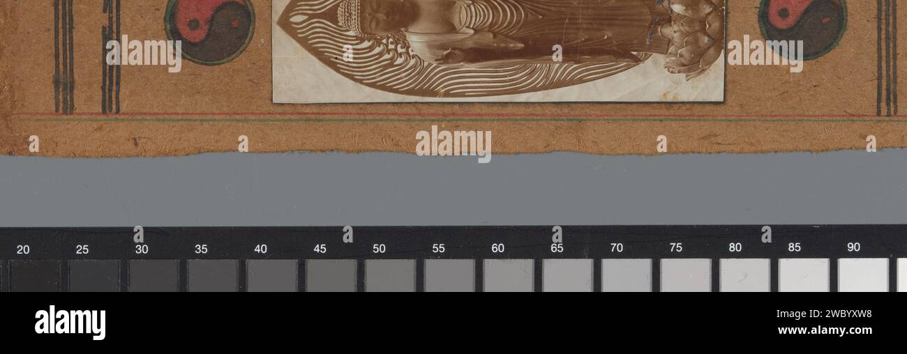 Buddha statue on Lotus, on bookmark with Yin -Yang symbols, Anonymous ...