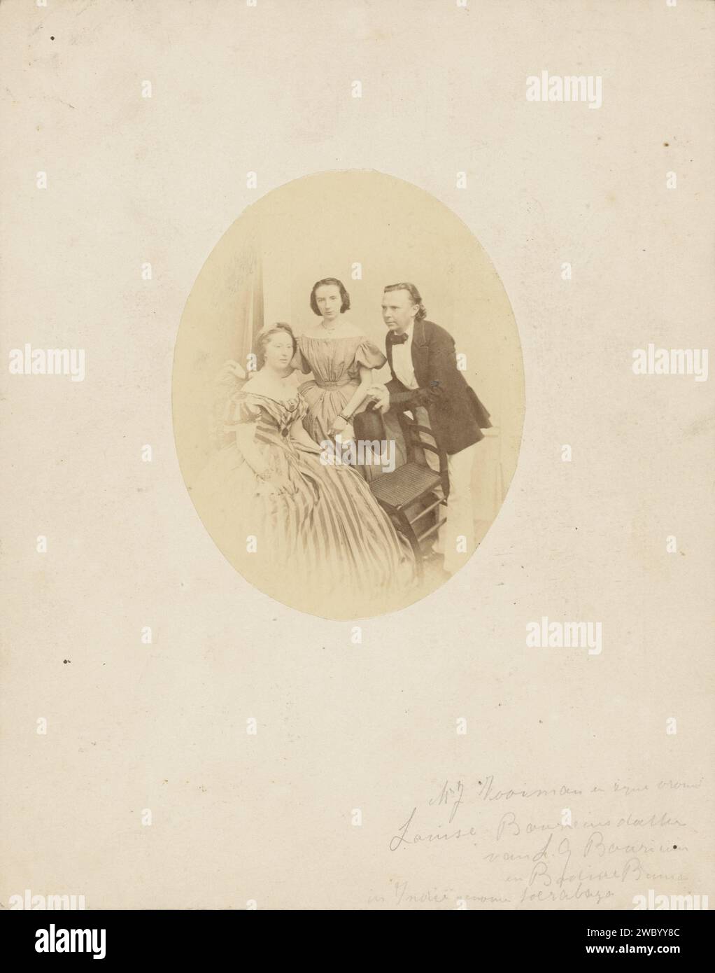 Studio Portrait of three people, Anonymous, 1850 - 1860 photograph ...