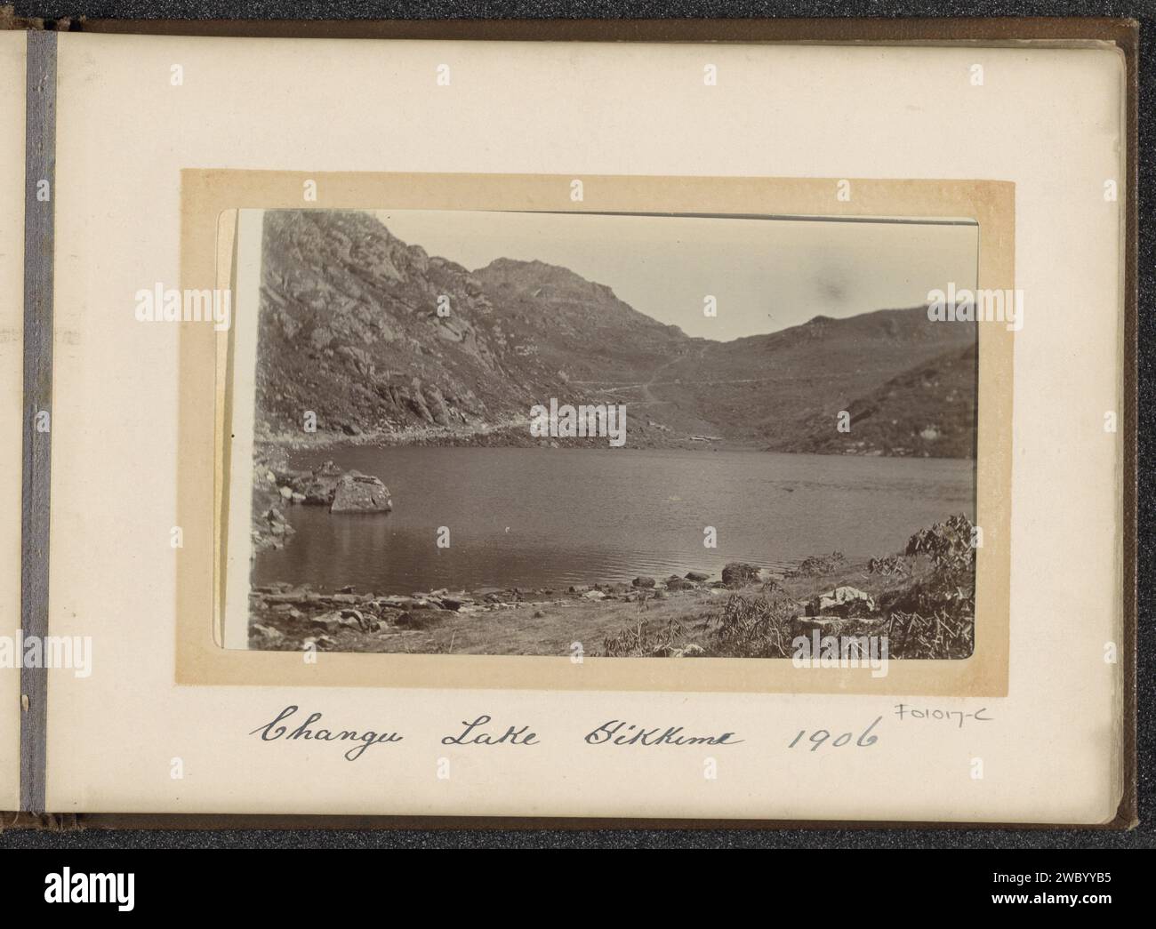 View of Tsomgo lake and surrounding mountains, Changu, Sikkim, India, D ...