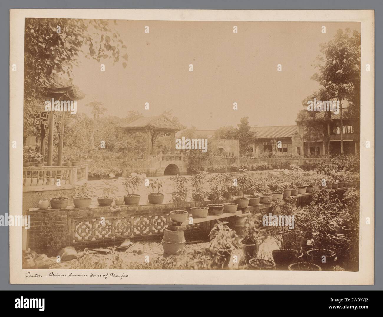 Gardens of Howqua in Huadi, Kanton, Anonymous, 1860 - 1880 photograph ...