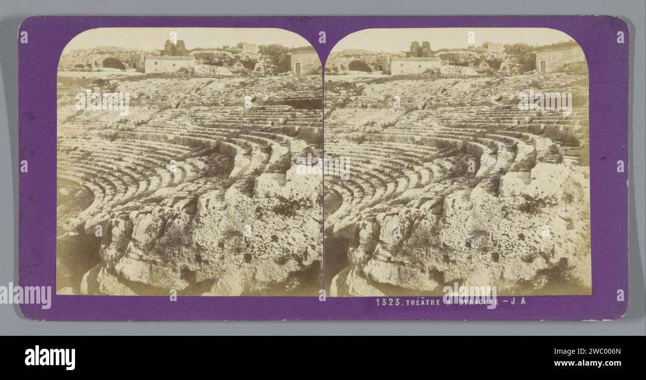 View of the Greek theater of Syracuse, Jean Andrieu, 1862 - 1876 ...