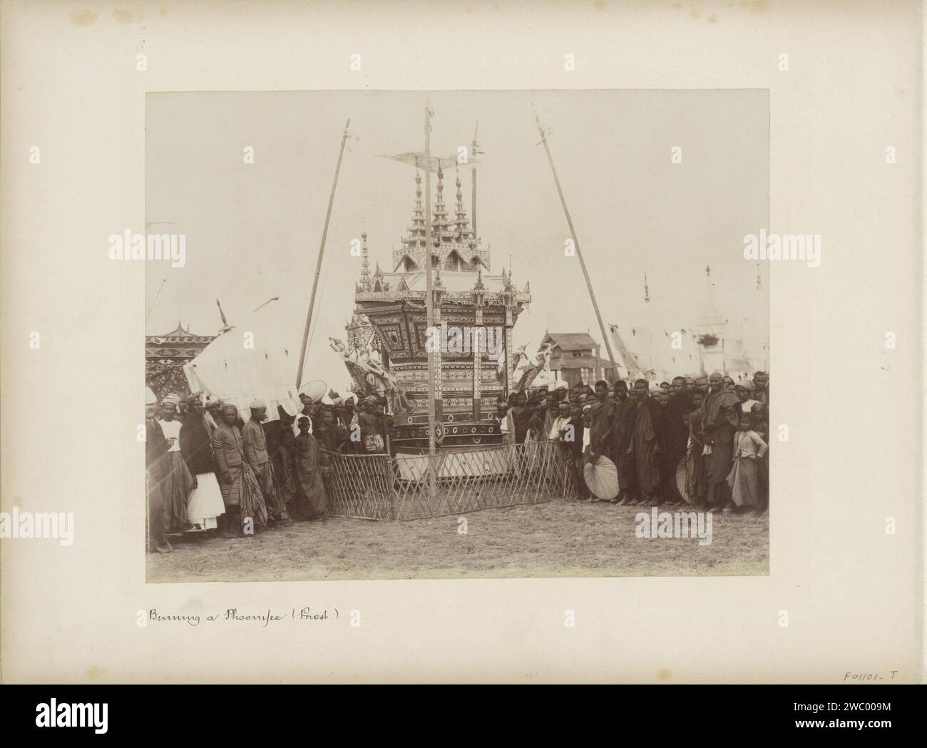 A procession at the cremation of a priest in Myanmar, anonymous, c ...