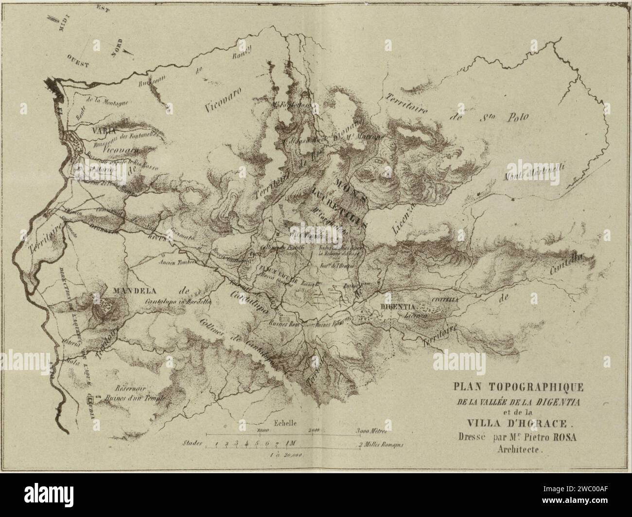 Map of the Villa of Horace and the Valley of Digentia, Anonymous ...