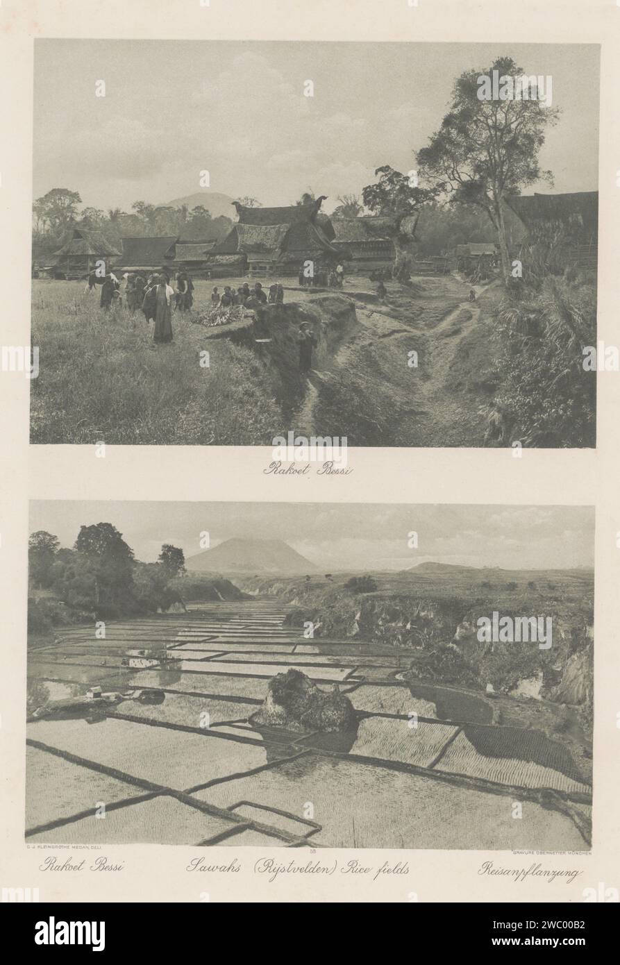 View of the Batak village of Rakoet Bessi (above) and landscape with ...