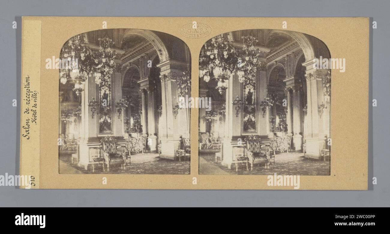 Reception room in the Hôtel de Ville, Paris, Florent Grau (Attributed ...