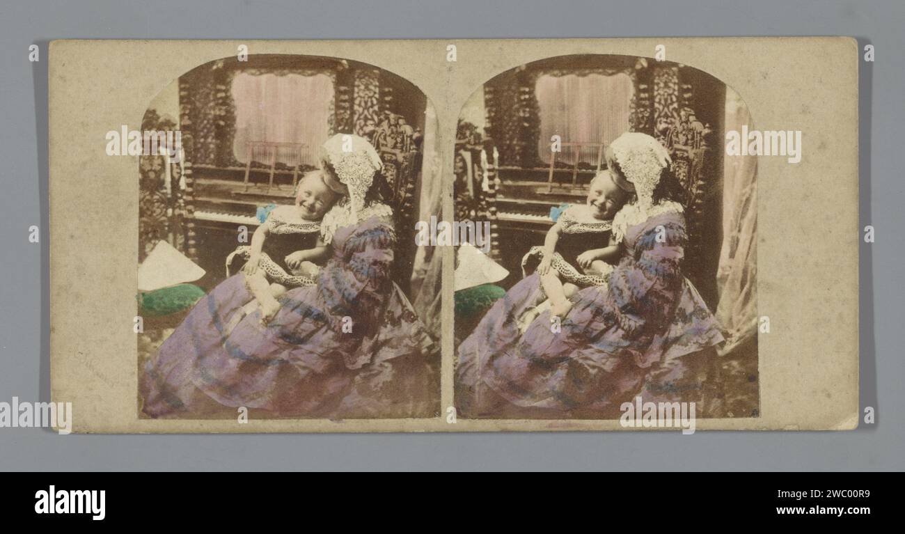 Mother with daughter, Alfred Silvester, 1850 - 1864 stereograph London ...