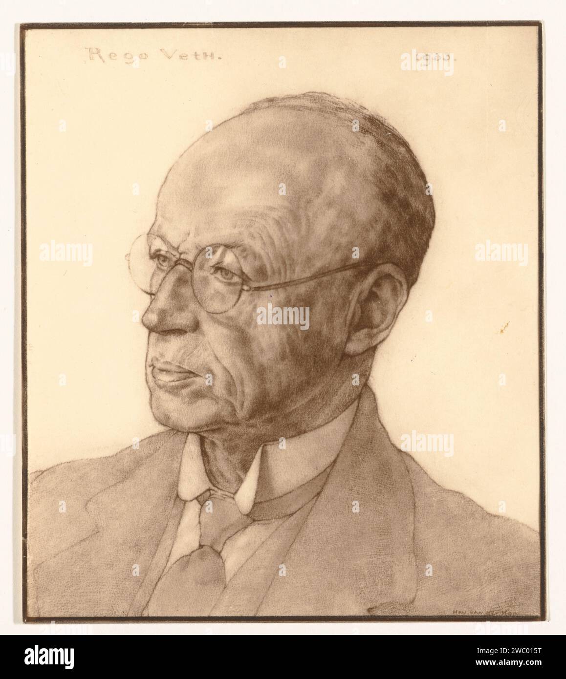 Photo production of a portrait of Rego Veth by Han van der Kop, Adriaan ...