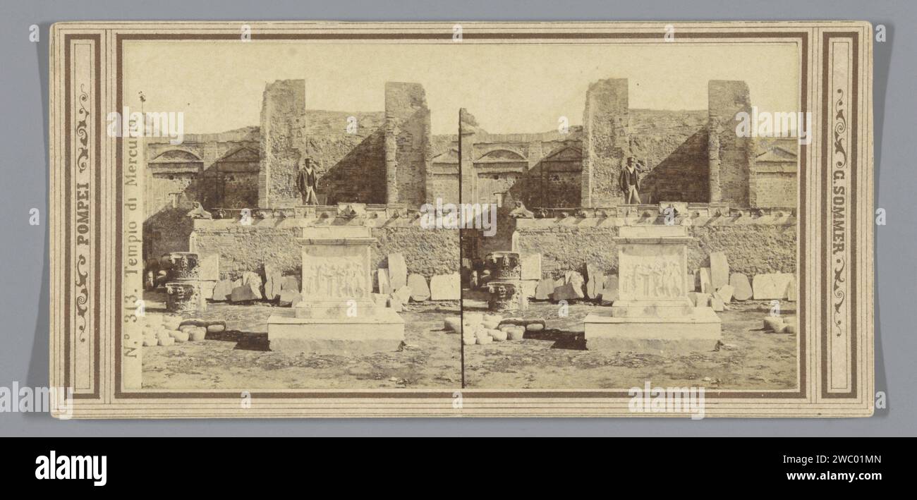 View of the Tempio di Vespasiano in Pompeii, Giorgio Sommer, c. 1860 ...