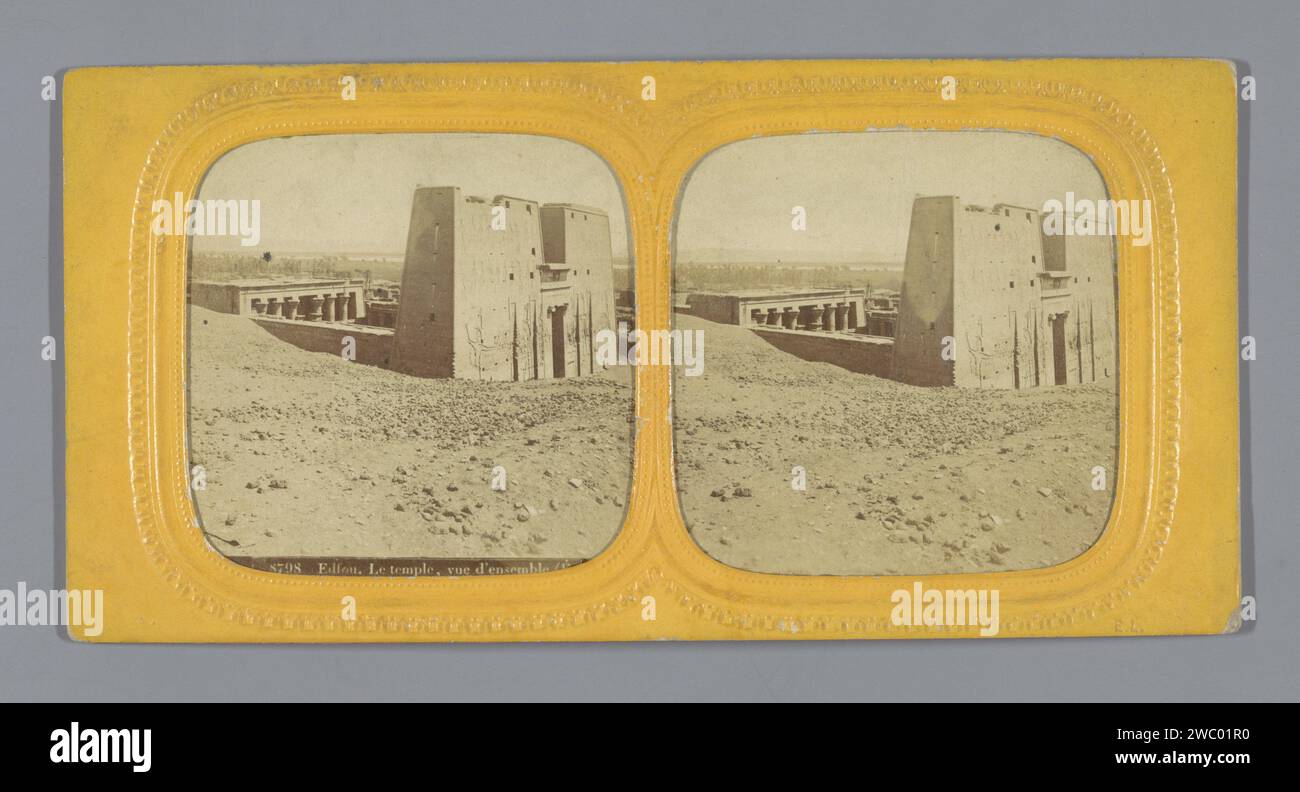 Temple of Horus in Edfu, Egypt, Anonymous, 1858 - 1875 stereograph ...